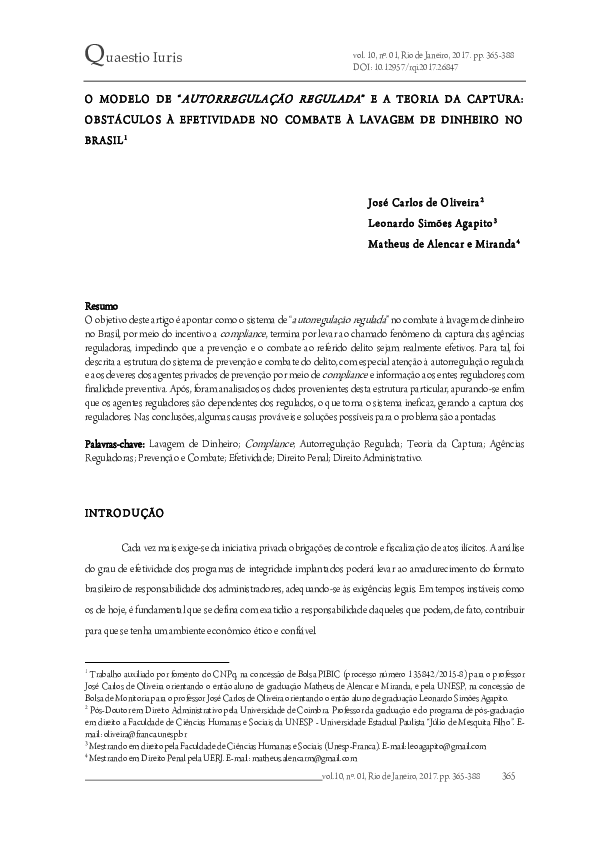 (PDF) The Enforced Self-Regulation Model and the Theory of Capture ...