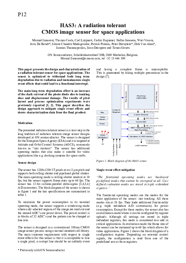 (PDF) P 12 * Previously with ON Semiconductor HAS 3 : A radiation ...