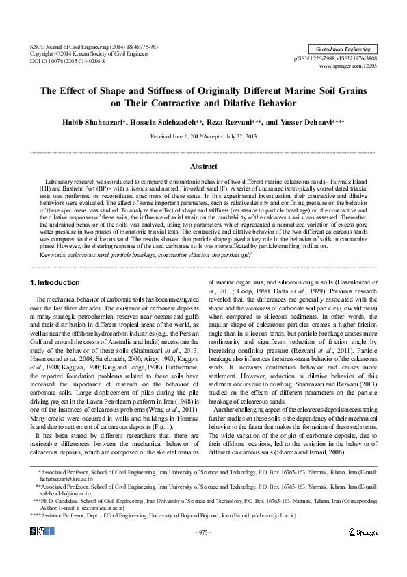 (PDF) The effect of shape and stiffness of originally different marine ...