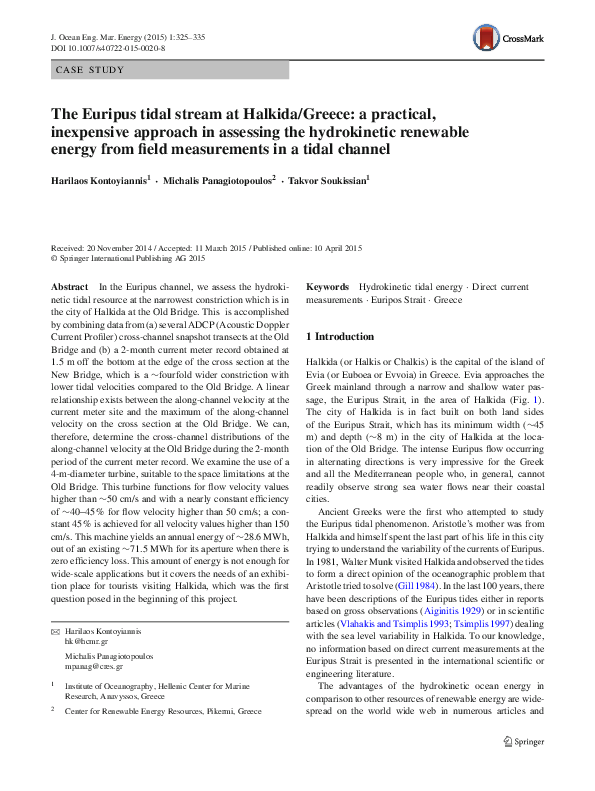 (PDF) The Euripus tidal stream at Halkida/Greece: a practical ...