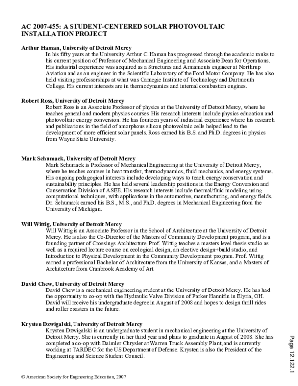 (PDF) A Student Centered Solar Photovoltaic Installation Project