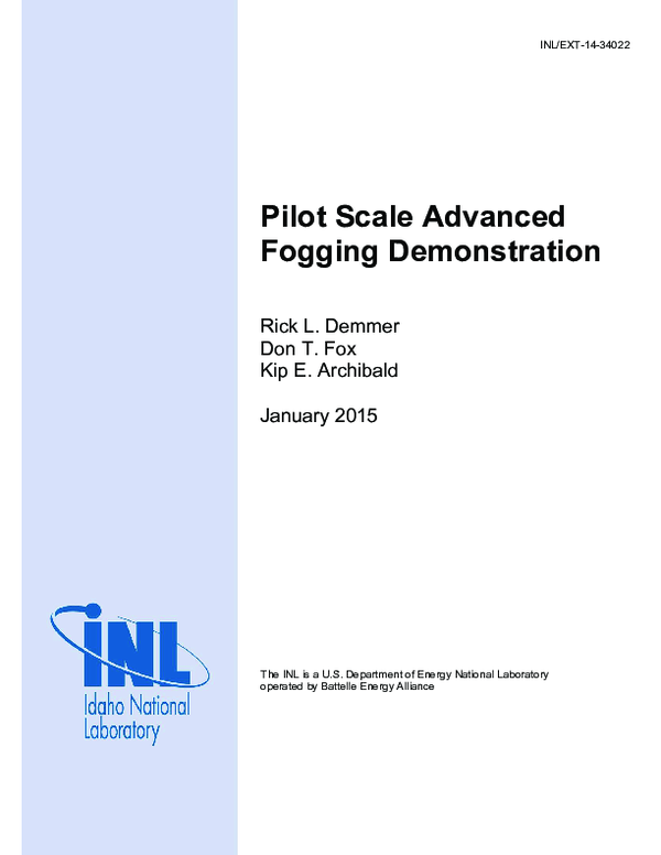 (PDF) Pilot Scale Advanced Fogging Demonstration