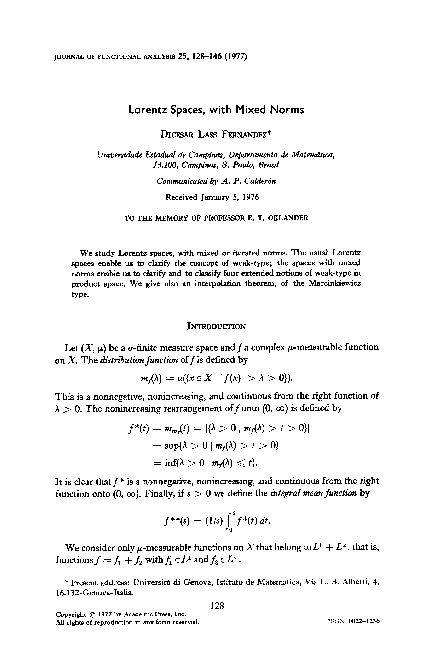 (PDF) Lorentz spaces, with mixed norms