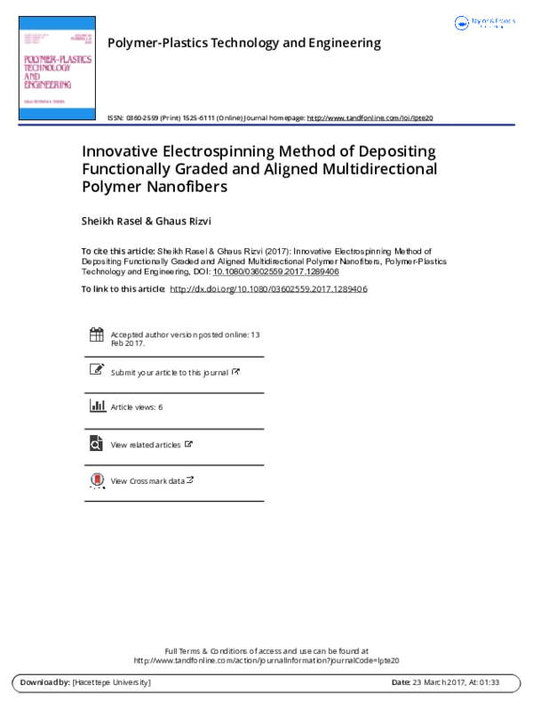 (PDF) Innovative Electrospinning Method of Depositing Functionally ...