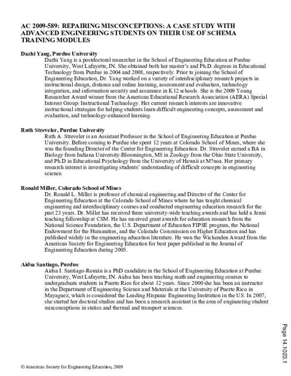 (PDF) Repairing Misconceptions: A Case Study With Advanced Engineering Students On Their Use Of ...