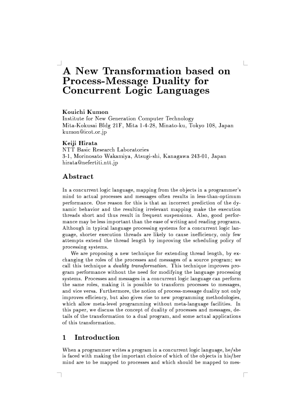 Pdf A New Transformation Based On Process Message Duality For