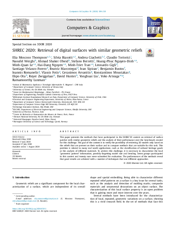 (PDF) SHREC 2020: Retrieval of digital surfaces with similar geometric ...