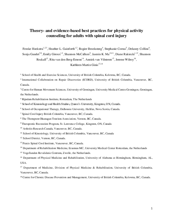 (PDF) Theory- and evidence-based best practices for physical activity ...