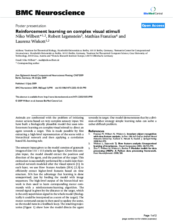 (PDF) Reinforcement Learning for Complex Visual Tasks