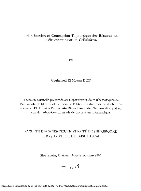 (PDF) Planification et conception topologique des réseaux de ...