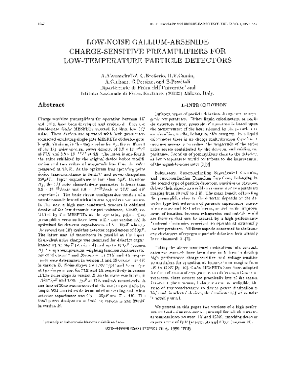 (PDF) Low-noise gallium-arsenide charge-sensitive preamplifiers for low ...