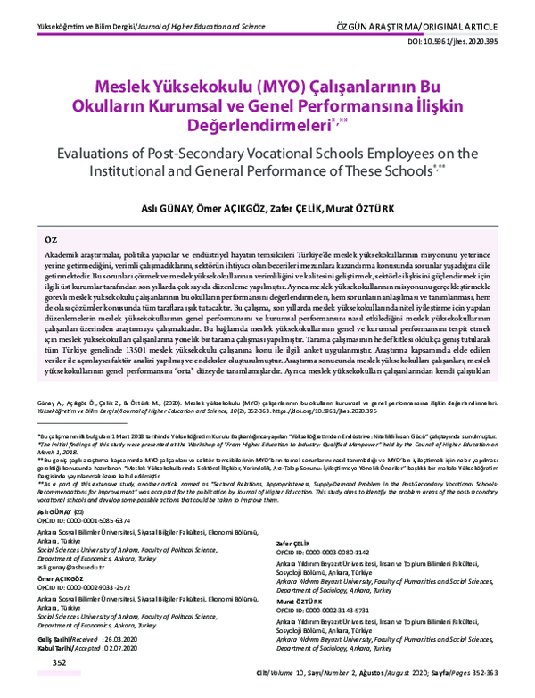 (PDF) Evaluations of post-secondary vocational schools employees on the ...