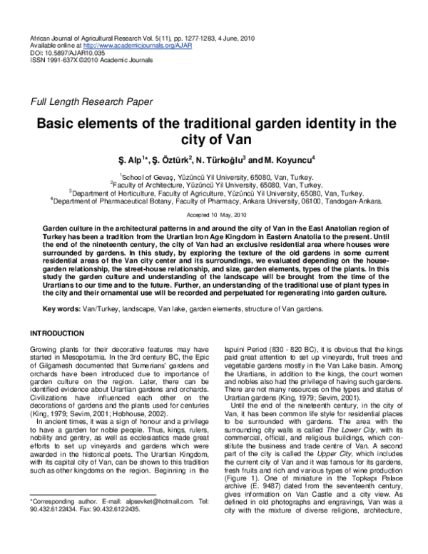 (PDF) Basic elements of the traditional garden identity in the city of Van