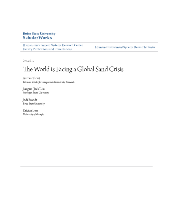(PDF) The World is Facing a Global Sand Crisis