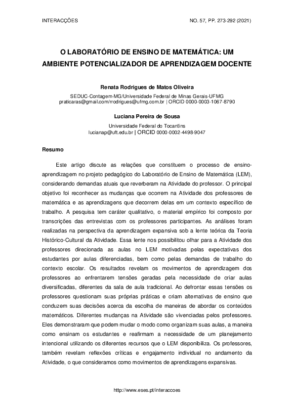 (PDF) Laboratório de Ensino de Matemática
