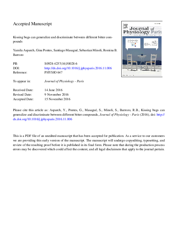 (PDF) Kissing bugs can generalize and discriminate between different ...