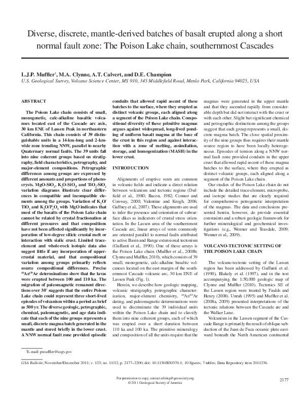 (PDF) Diverse, discrete, mantle-derived batches of basalt erupted along ...