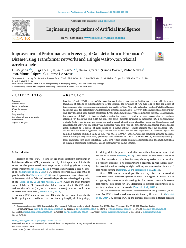 Pdf Improvement Of Performance In Freezing Of Gait Detection In Parkinsons Disease Using