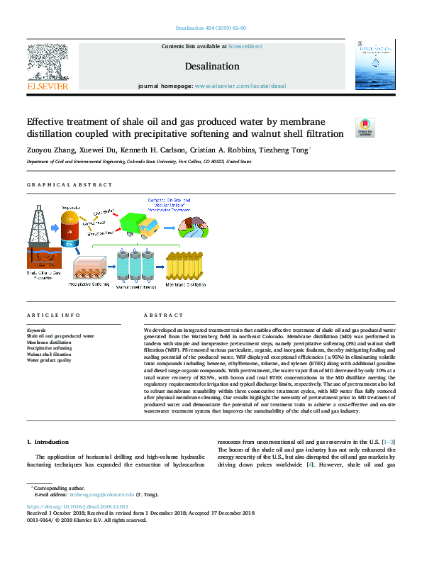 (PDF) Effective treatment of shale oil and gas produced water by ...