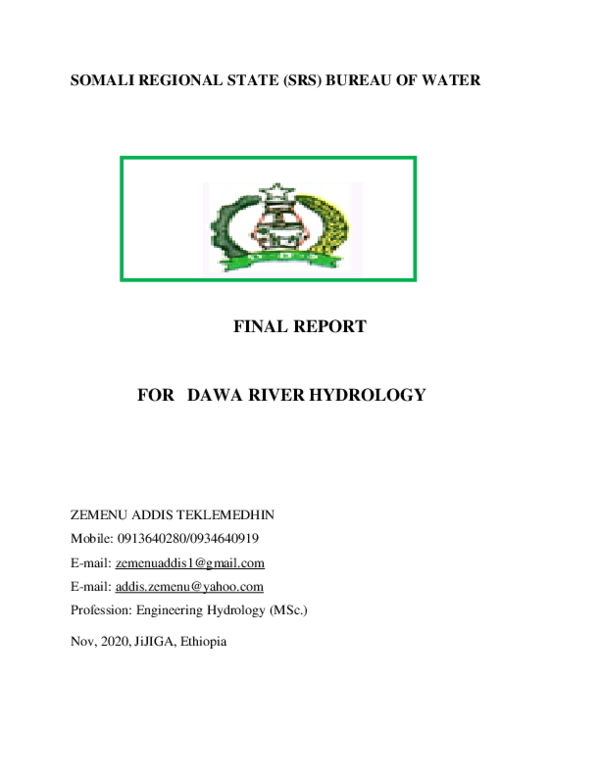 (PDF) Dawa River Hydrology by zemenu