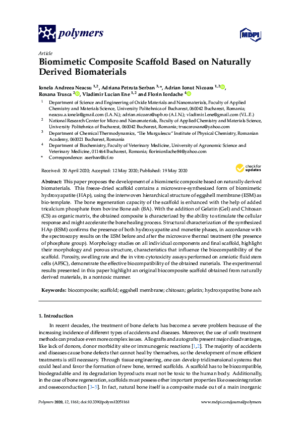 (PDF) Biomimetic Composite Scaffold Based on Naturally Derived Biomaterials