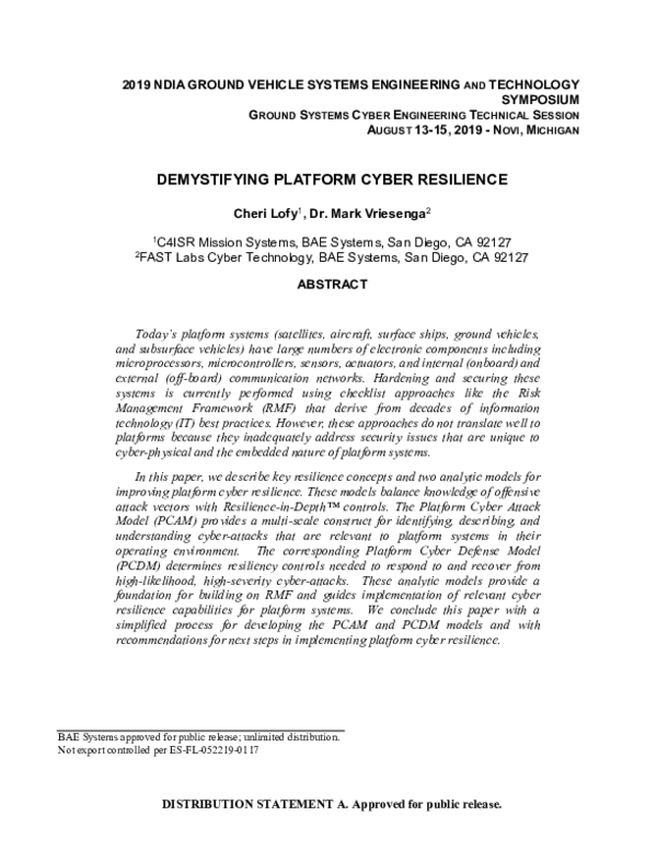 (PDF) Demystifying Platform Cyber Resilience (PDF) Demystifying Platform Cyber Resilience