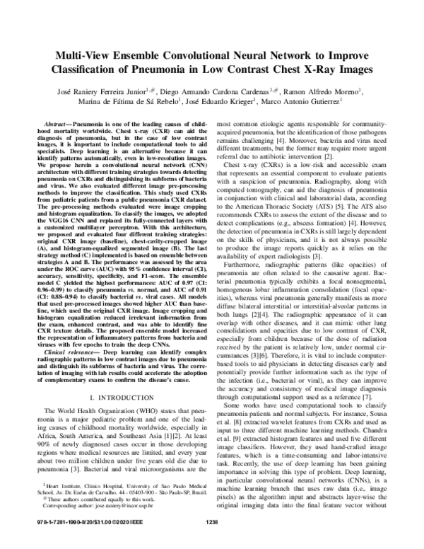 (PDF) Multi-View Ensemble Convolutional Neural Network to Improve Classification of Pneumonia in ...