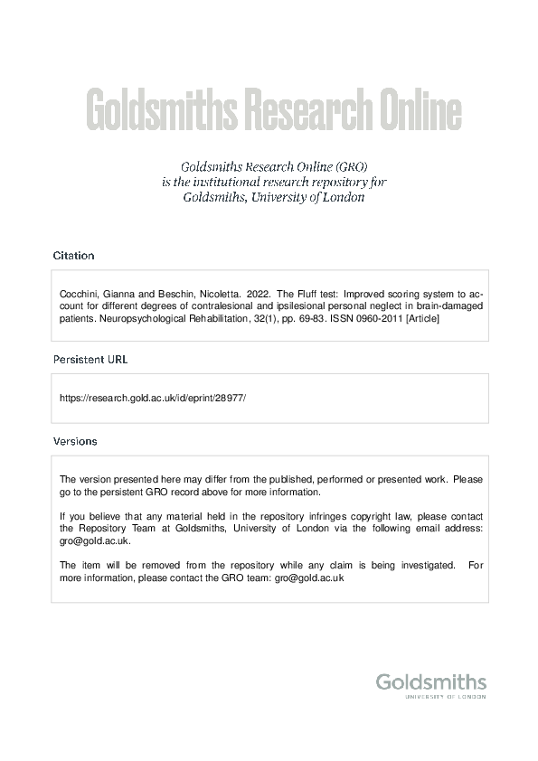 (PDF) The Fluff test: Improved scoring system to account for different ...