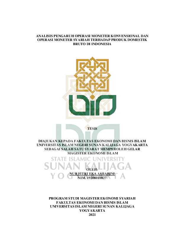 (PDF) Analisis Pengaruh Operasi Moneter Konvensional Dan Operasi Moneter Syariah Terhadap Produk ...