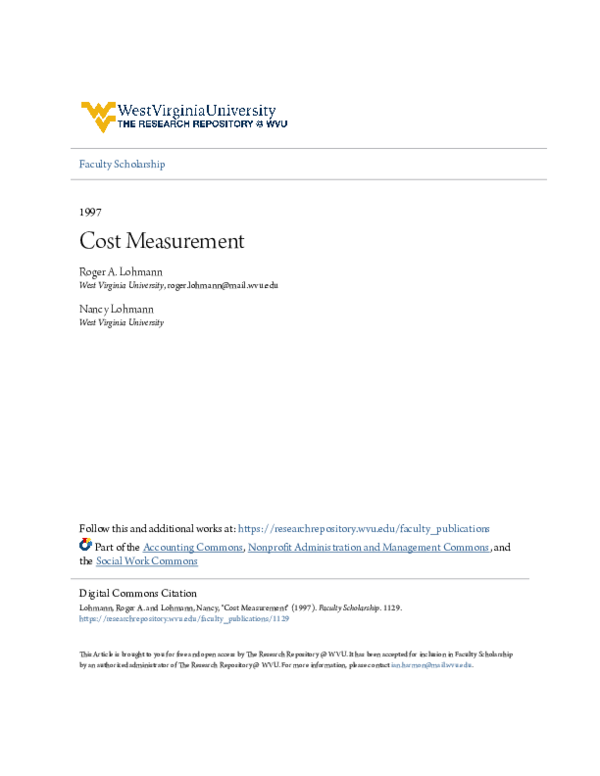 (PDF) Cost Measurement