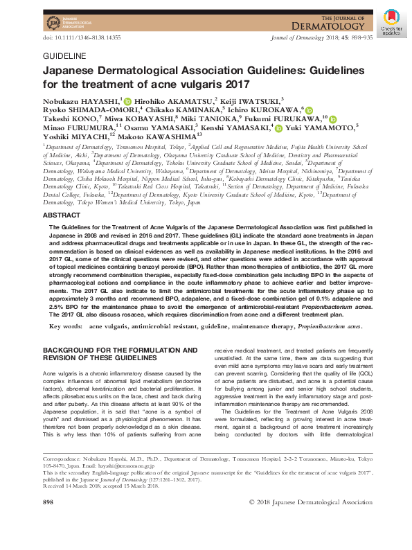 (PDF) Japanese Dermatological Association Guidelines: Guidelines for ...