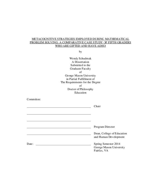 (PDF) Metacognitive Strategies Employed During Mathematical Problem ...