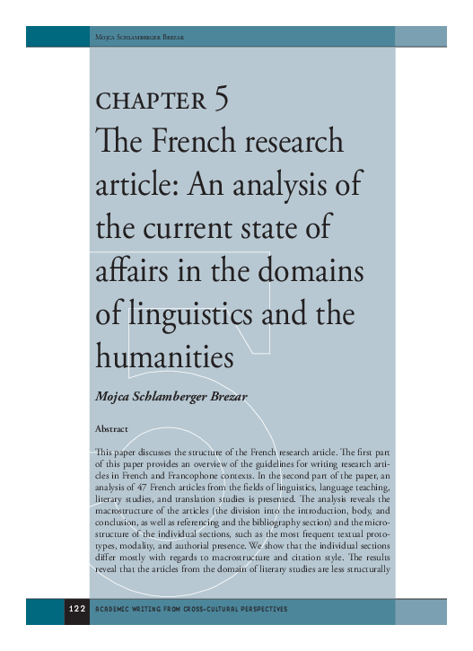 (PDF) The French research article : An analysis of the current state of ...