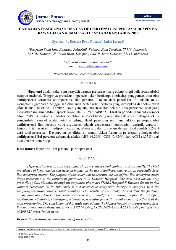 (PDF) Gambaran penggunaan obat antıhıpertensı lini pertama dı apotek ...