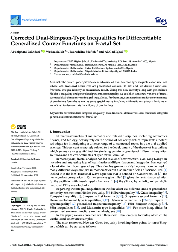 Pdf Corrected Dual Simpson Type Inequalities For Differentiable