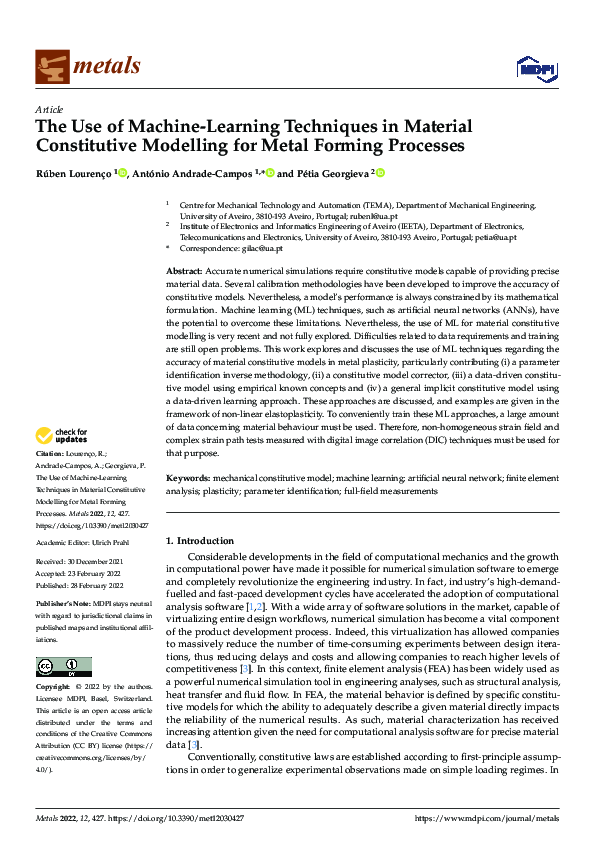 (PDF) The Use of Machine-Learning Techniques in Material Constitutive ...