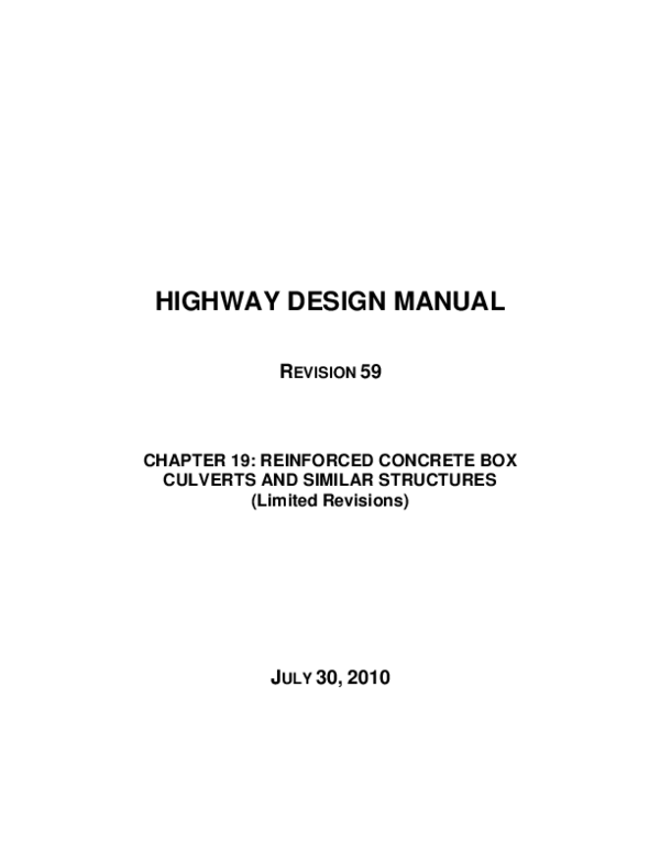 (PDF) HIGHWAY DESIGN MANUAL REVISION 59 CHAPTER 19: REINFORCED CONCRETE ...