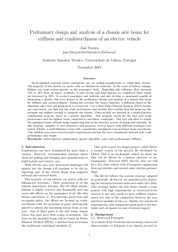(PDF) Preliminary design and analysis of a chassis side beam for ...