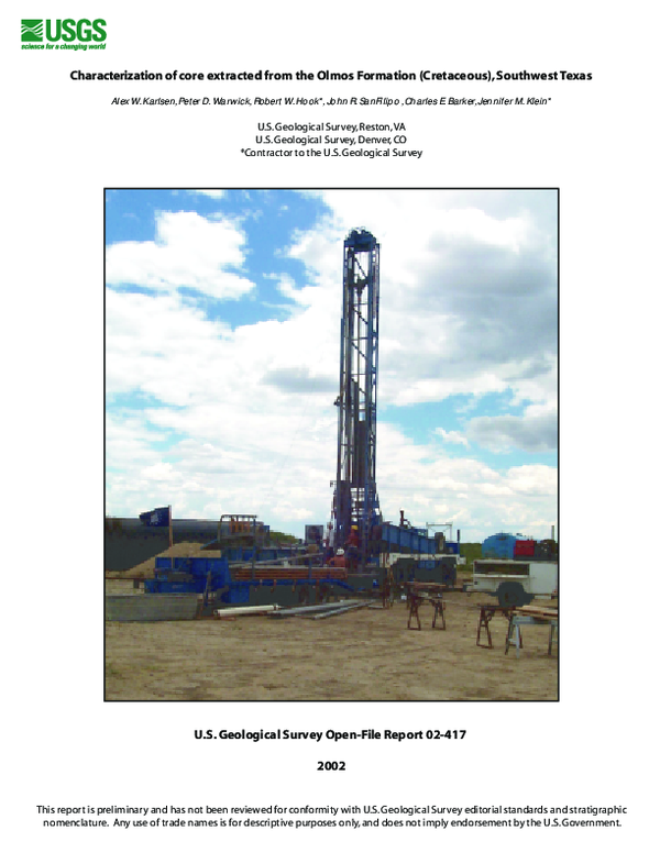 (PDF) Characterization of core extracted from the Olmos Formation ...