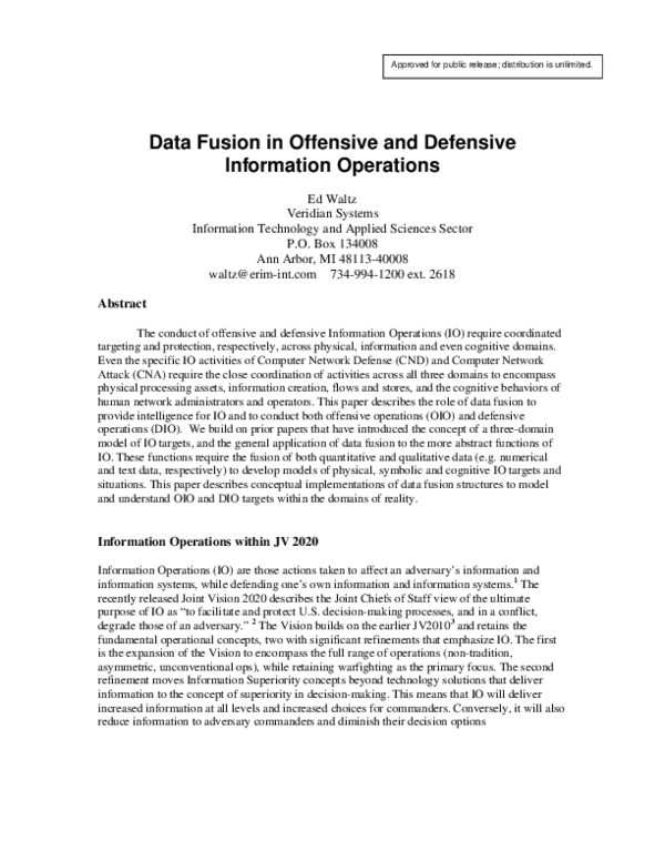 (PDF) Data Fusion in Offensive and Defensive Information Operations