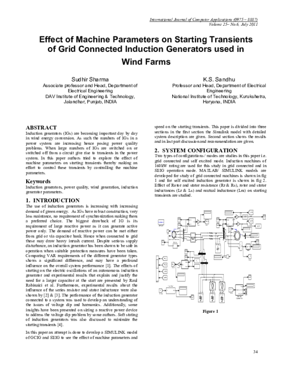 (PDF) of Grid Connected Induction Generators used in