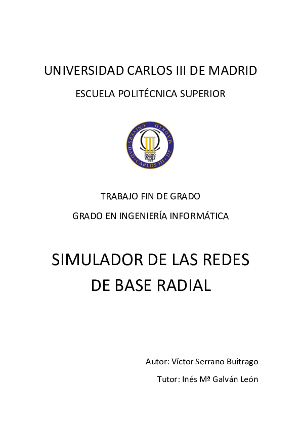 (PDF) Simulador de las redes de base radial
