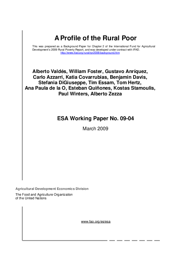 (PDF) A profile of the rural poor