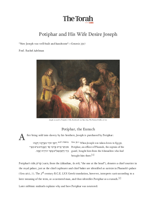 (PDF) Potiphar and His Wife Desire Joseph