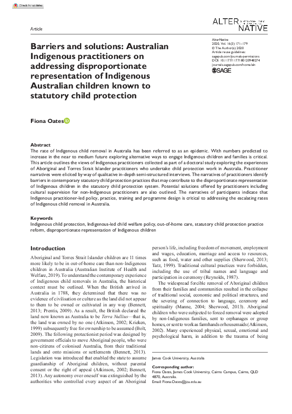 (PDF) Barriers and solutions: Australian Indigenous practitioners on ...