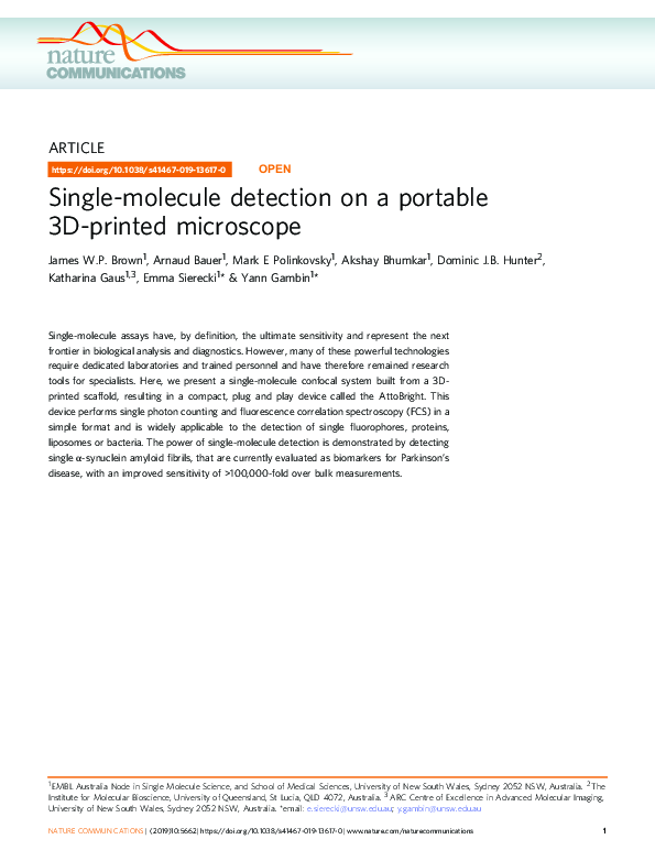 Pdf Single Molecule Detection On A Portable 3d Printed Microscope
