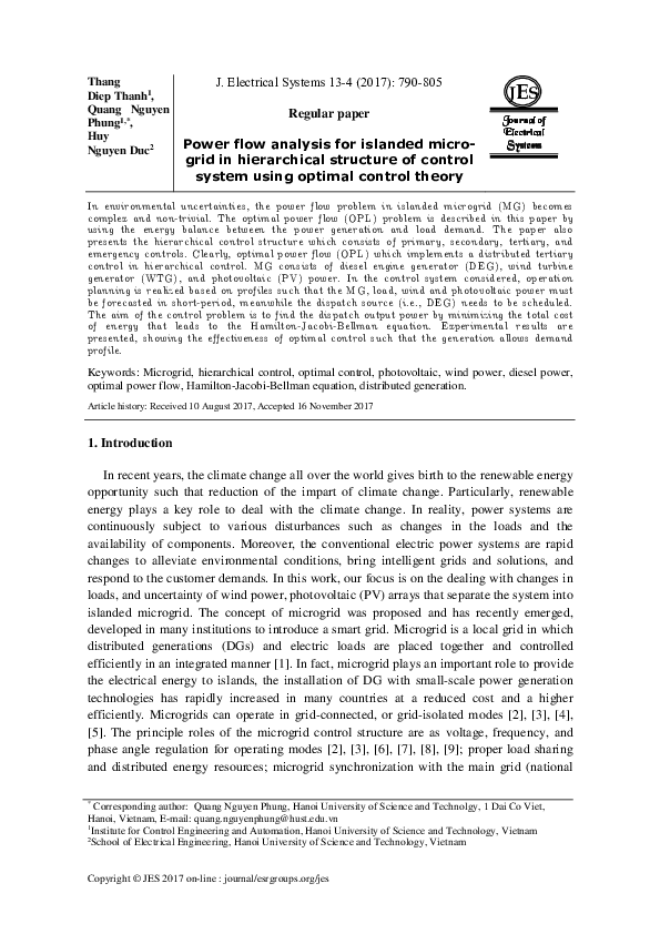 Pdf Power Flow Analysis For Islanded Microgrid In Hierarchical Structure Of Control System 3766