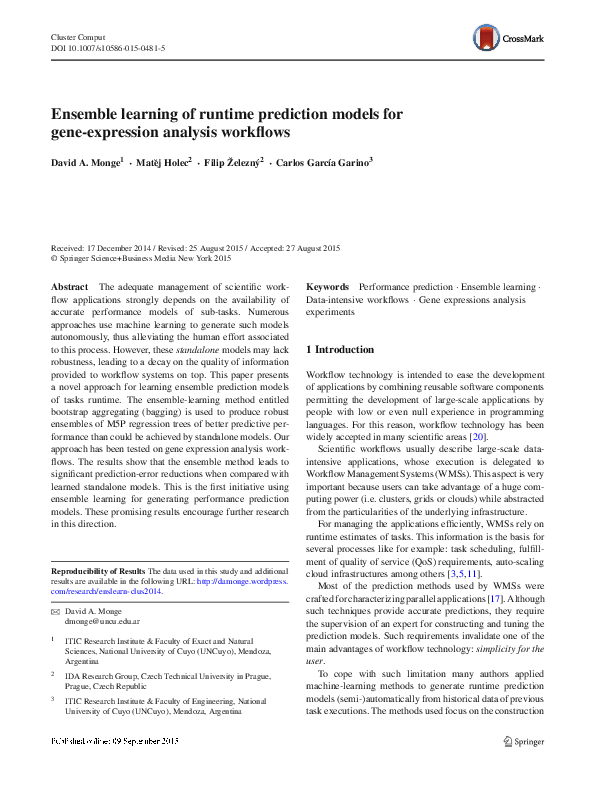 (PDF) Ensemble Learning of Run-Time Prediction Models for Data-Intensive Scientific Workflows ...