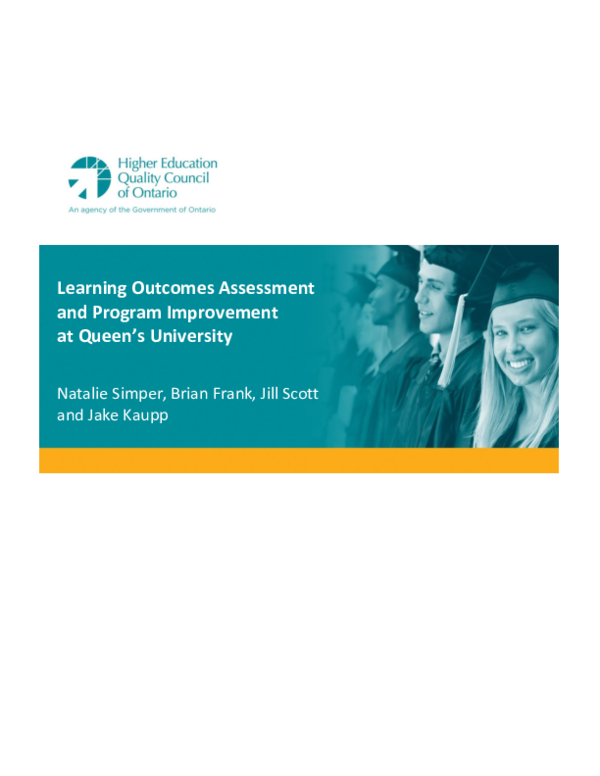 (PDF) Learning Outcomes Assessment and Program Improvement at Queen’s University