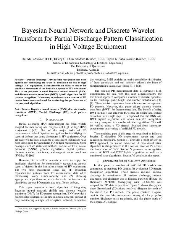 Pdf Bayesian Neural Network And Discrete Wavelet Transform For
